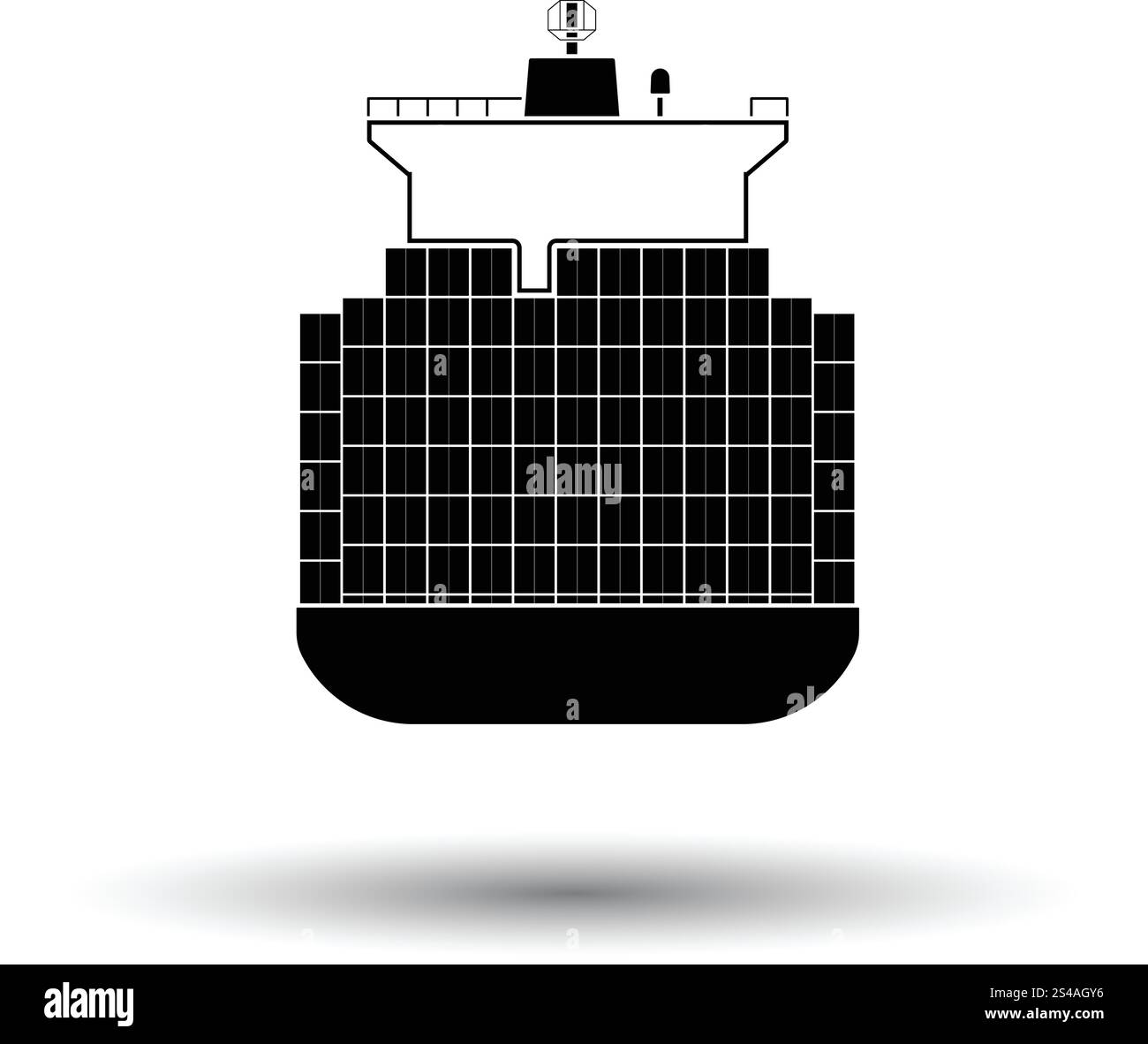 Container ship icon. White background with shadow design. Vector ...