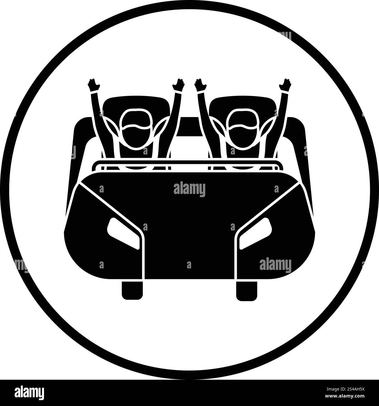 Roller coaster cart icon. Thin circle design. Vector illustration Stock ...