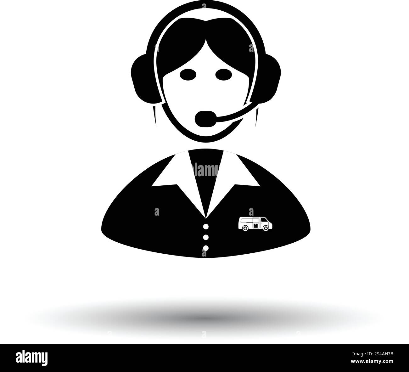 Logistic dispatcher consultant icon. White background with shadow ...