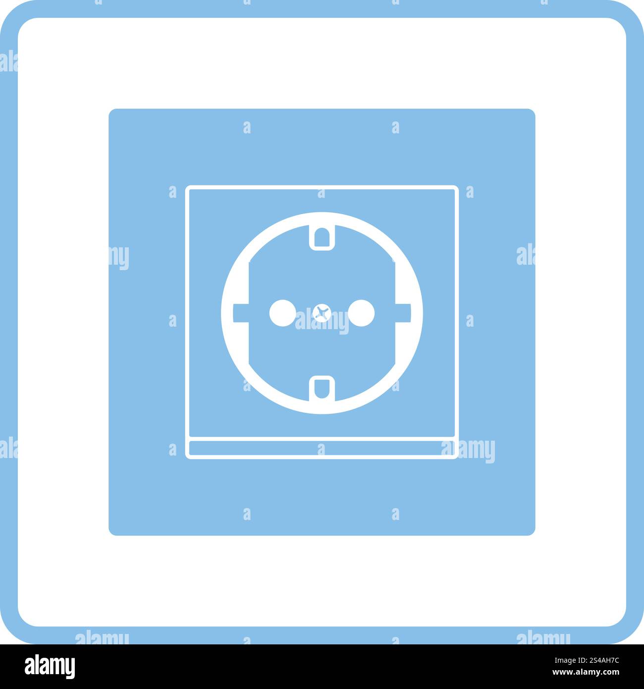 Europe electrical socket icon. Blue frame design. Vector illustration ...