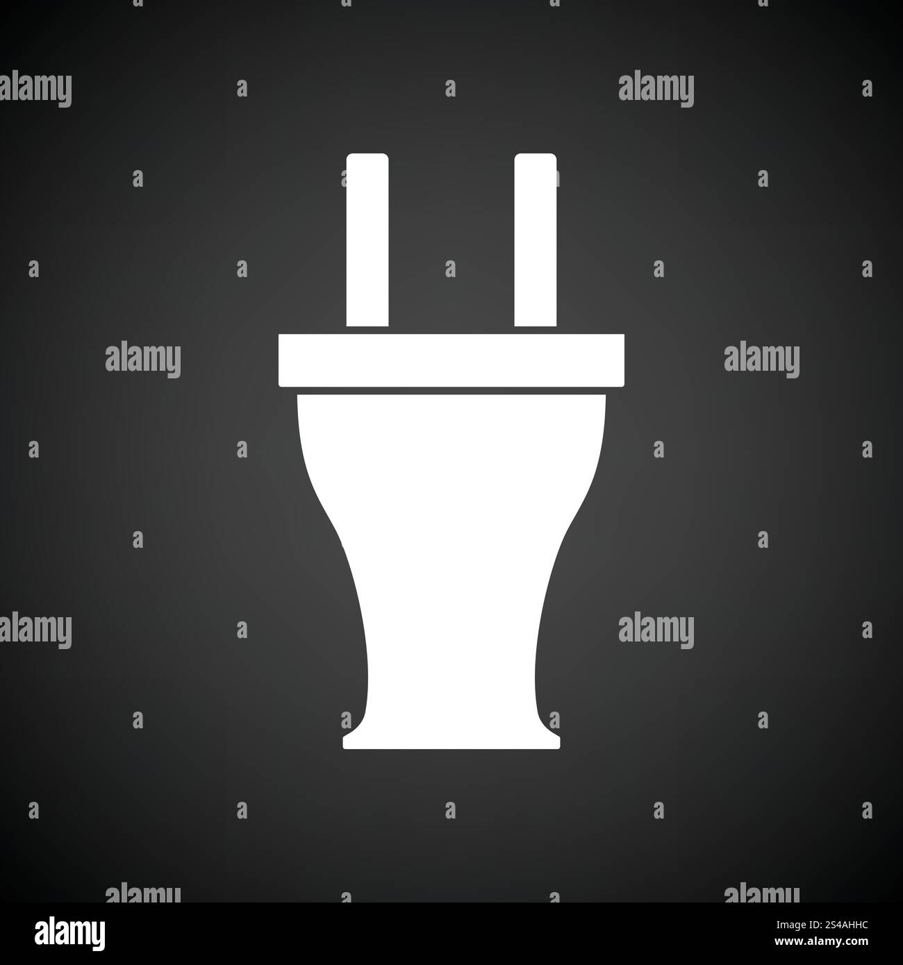 Electrical plug icon. Black background with white. Vector illustration ...