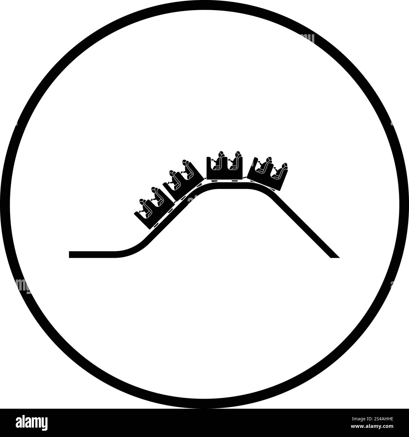 Small roller coaster icon. Thin circle design. Vector illustration ...