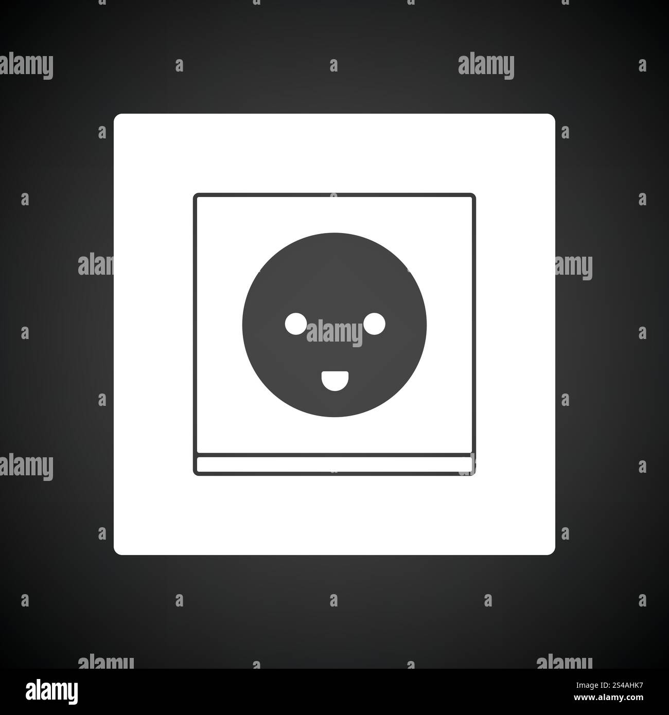 Austria electrical socket icon. Black background with white. Vector ...