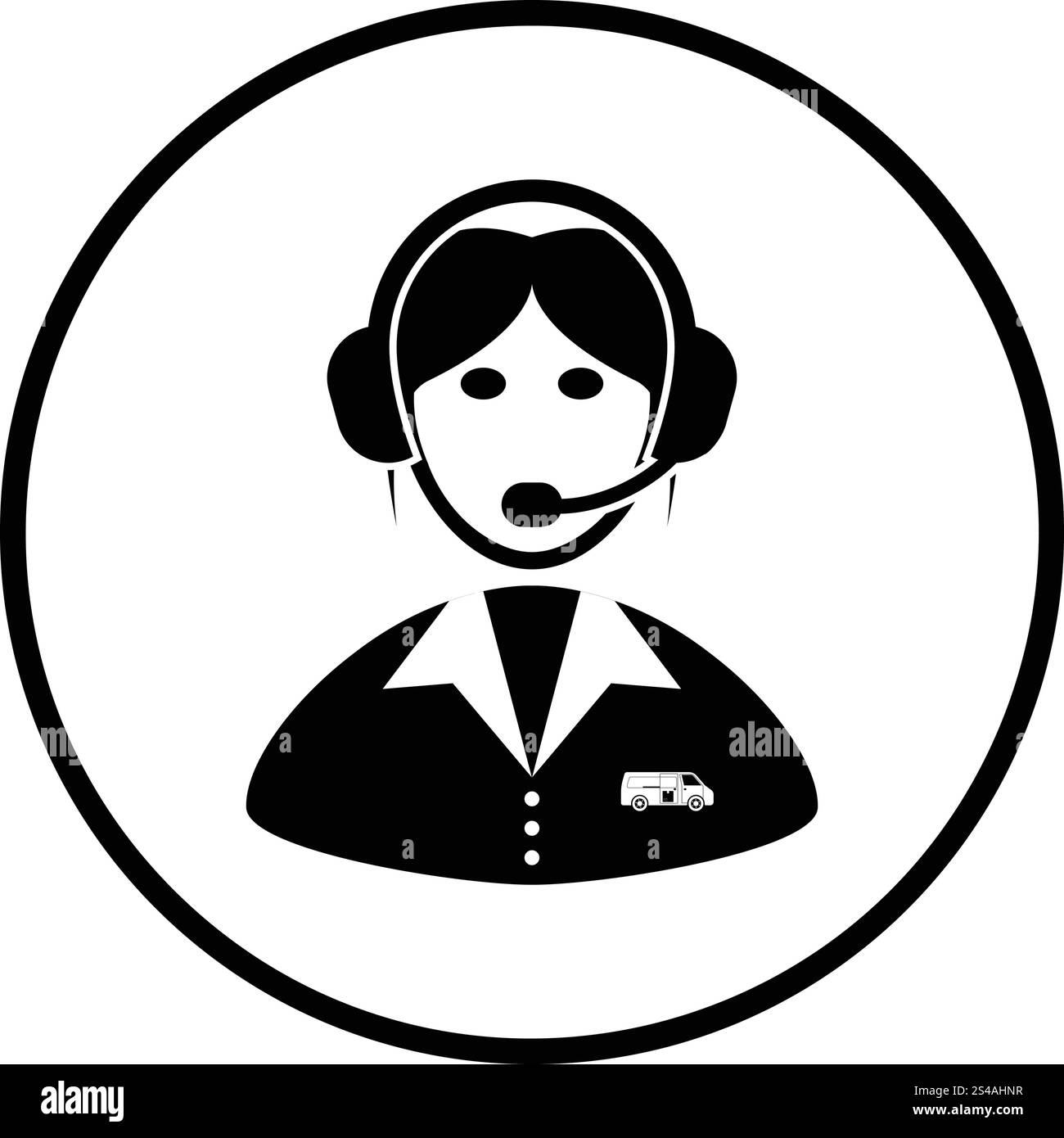 Logistic dispatcher consultant icon. Thin circle design. Vector ...