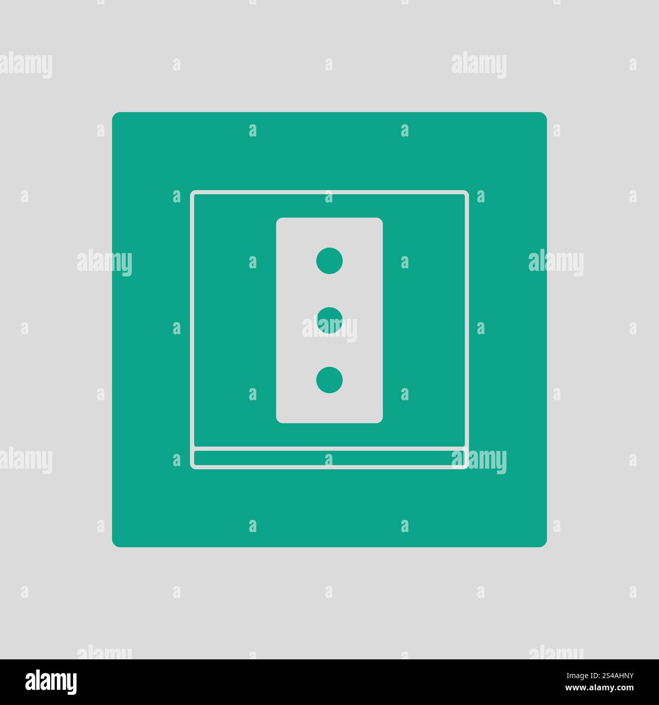 Italy electrical socket icon. Gray background with green. Vector ...