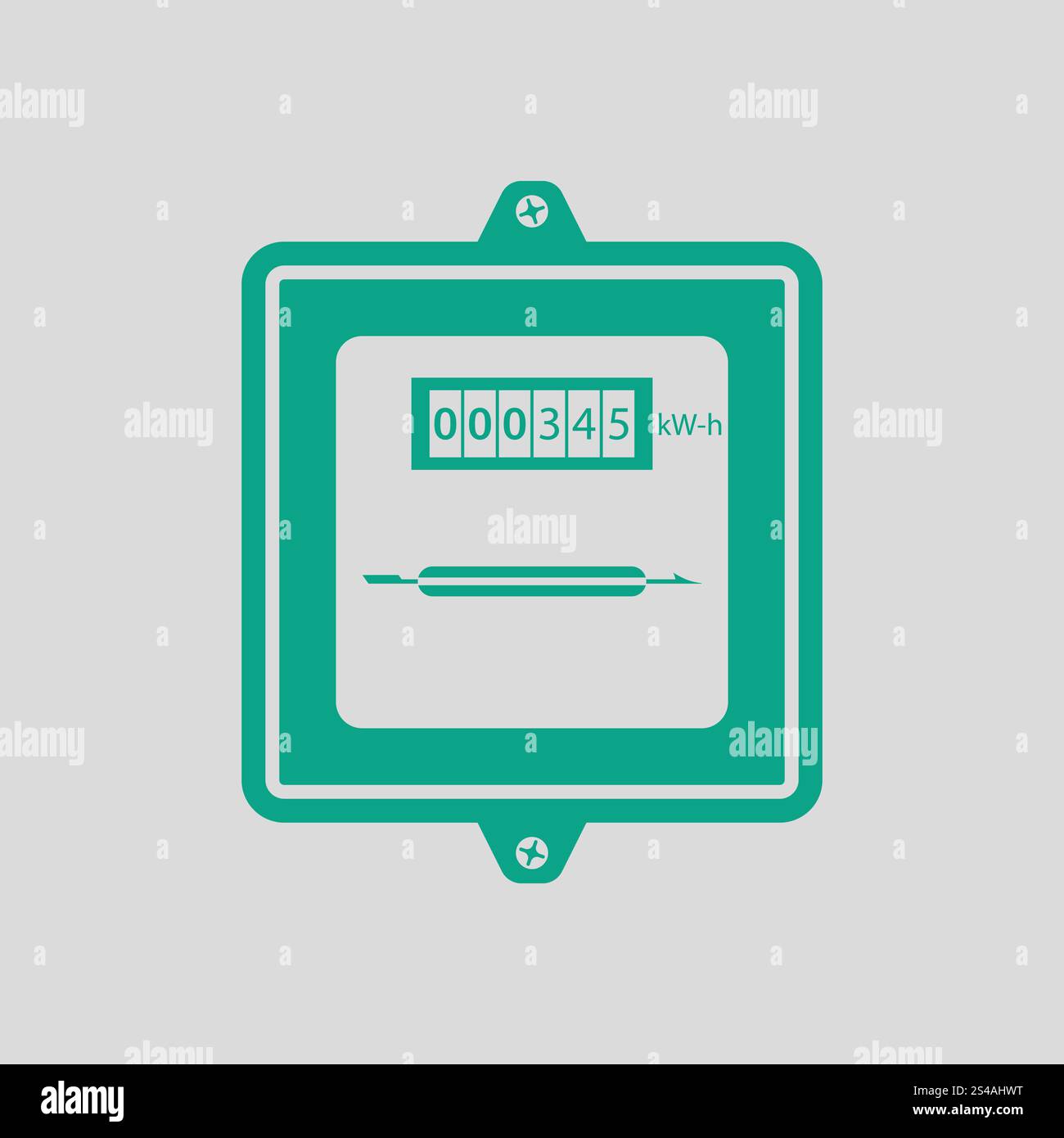 Electric meter icon. Gray background with green. Vector illustration ...