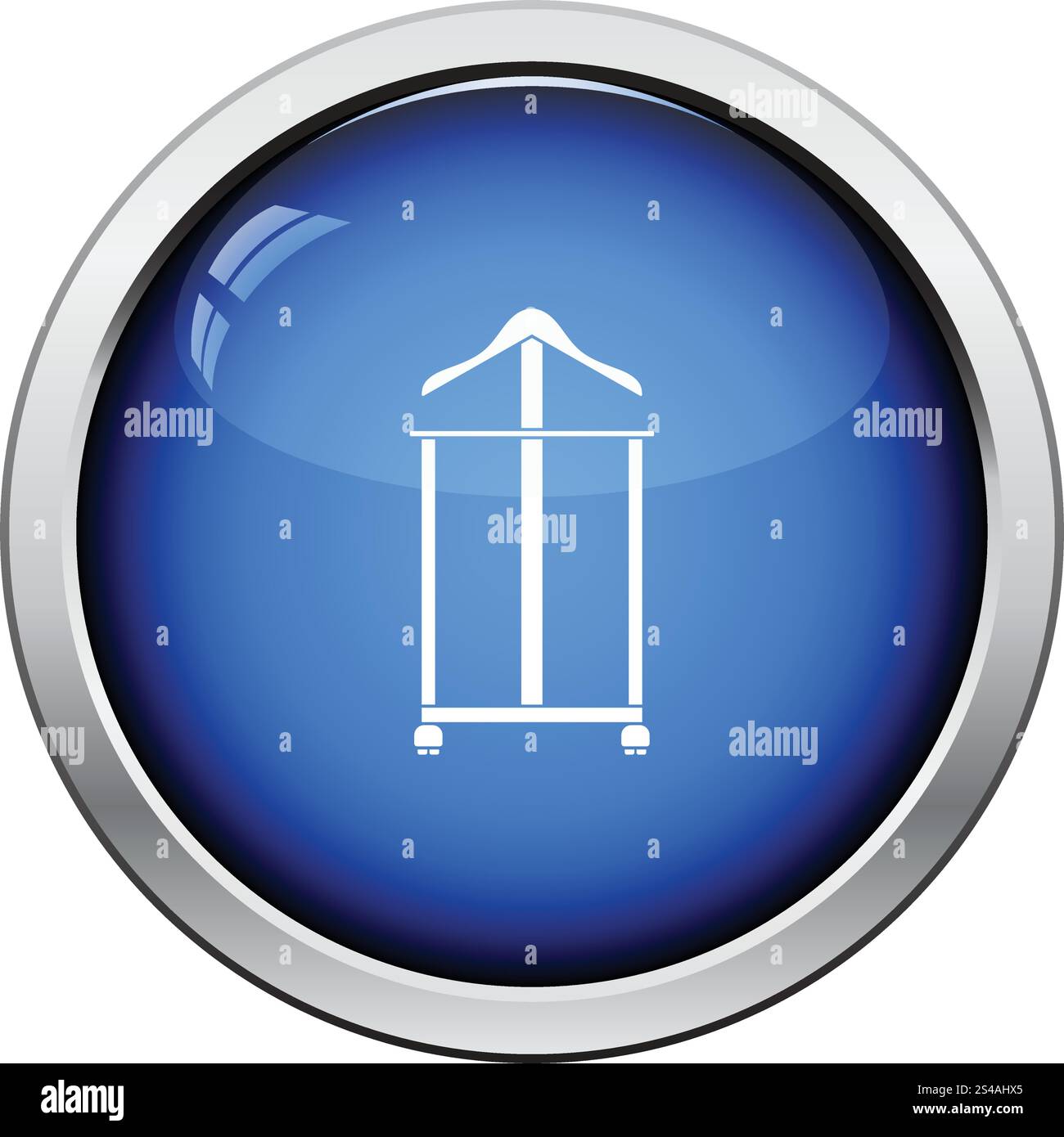 Hanger stand icon. Glossy button design. Vector illustration Stock ...