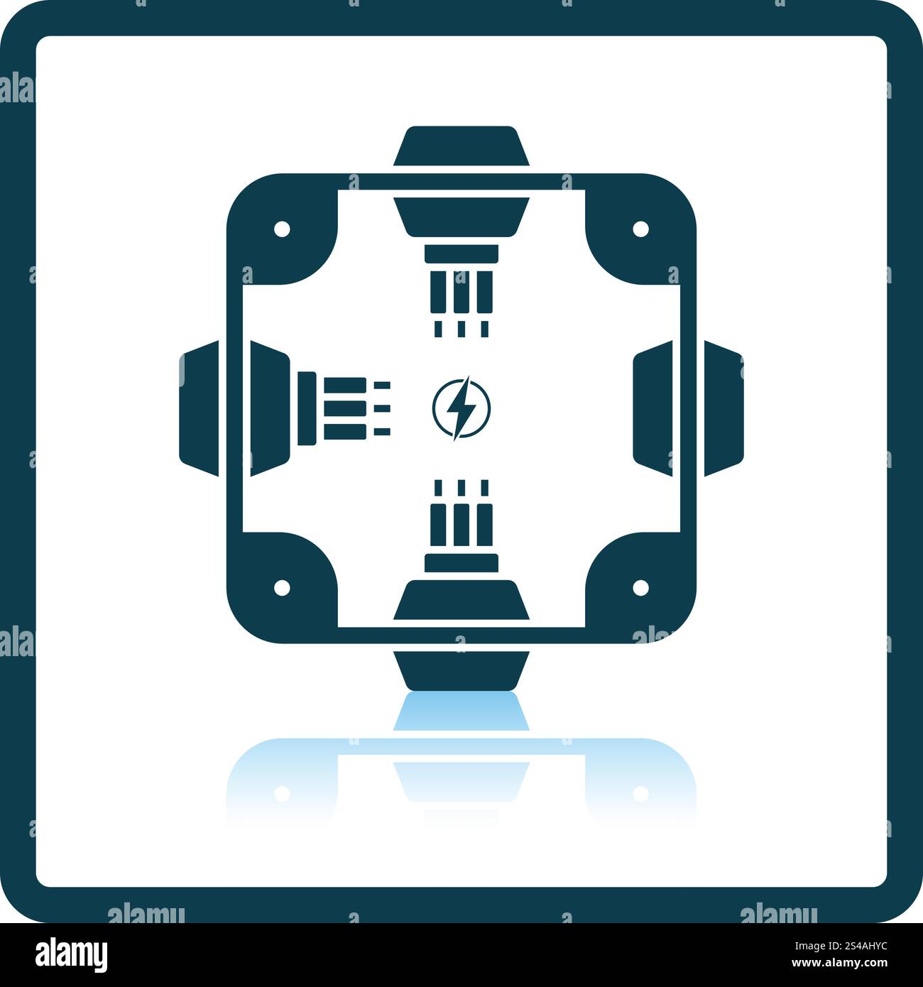 Electrical junction box icon. Shadow reflection design. Vector ...