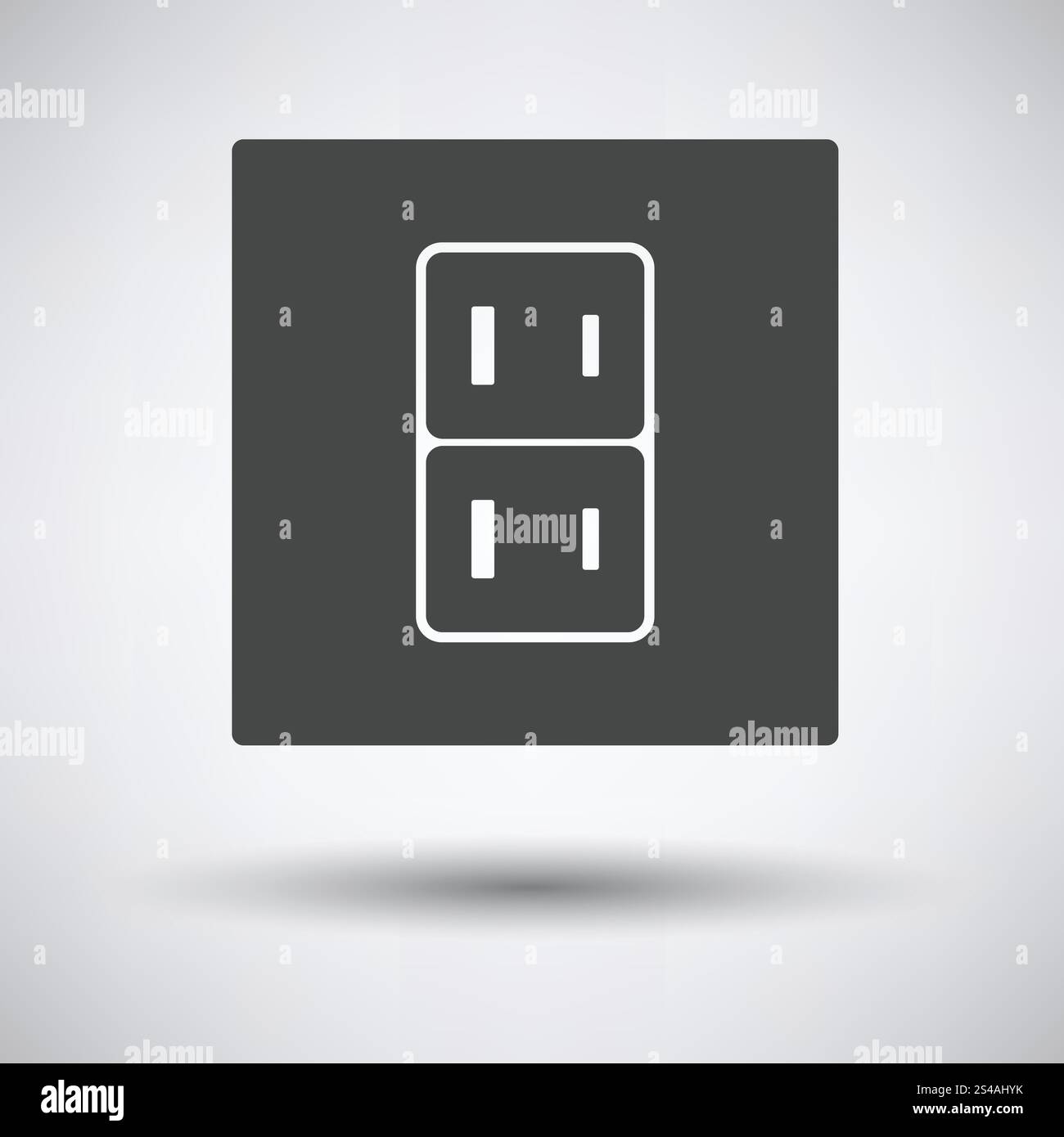 Japan electrical socket icon on gray background, round shadow. Vector ...