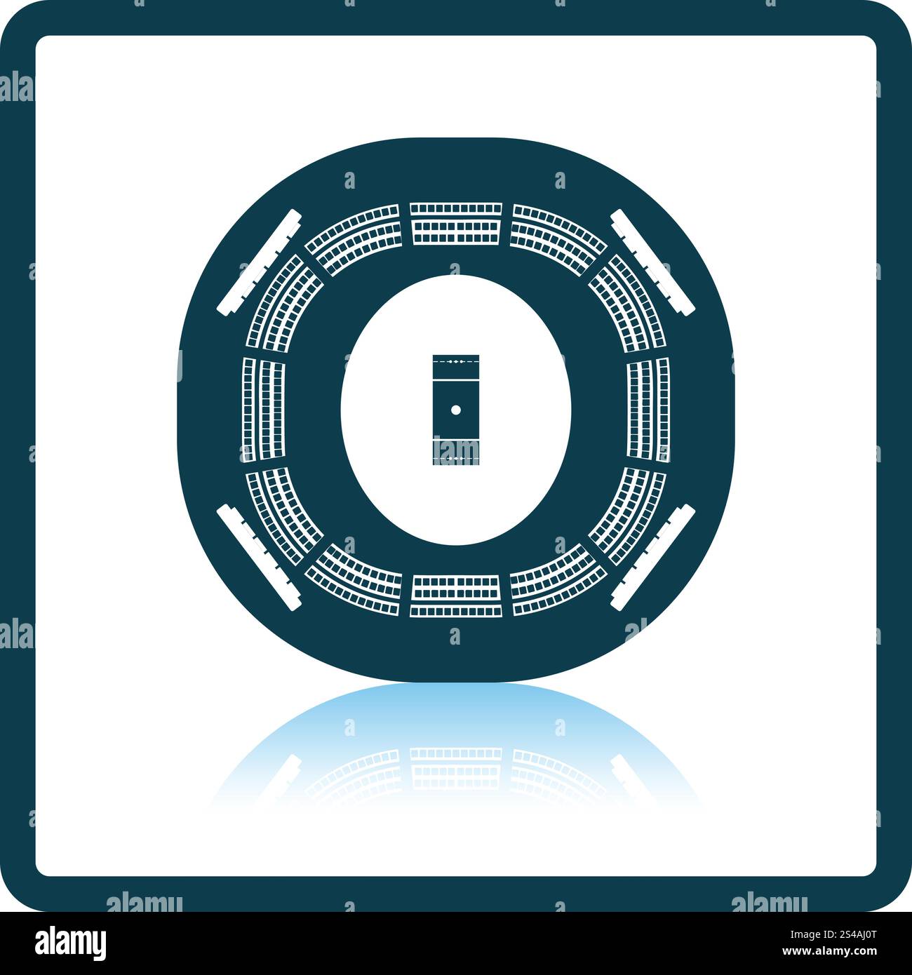 Cricket stadium icon. Shadow reflection design. Vector illustration ...