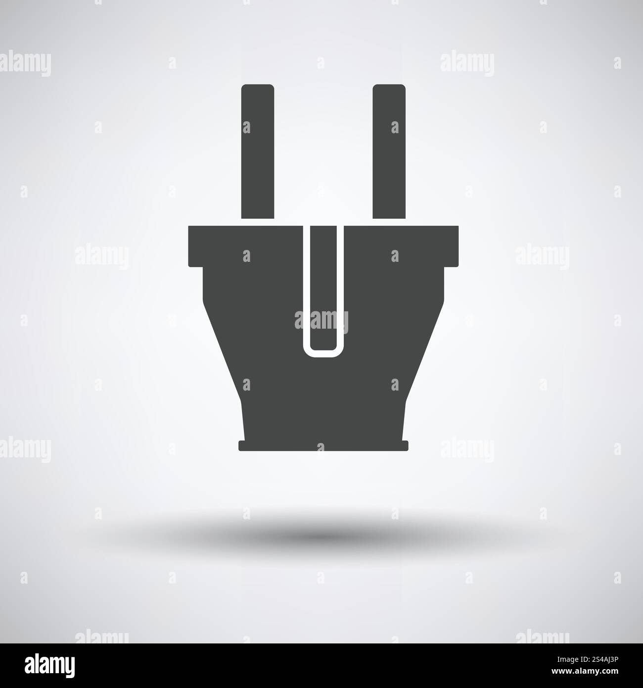 Electrical plug icon on gray background, round shadow. Vector ...