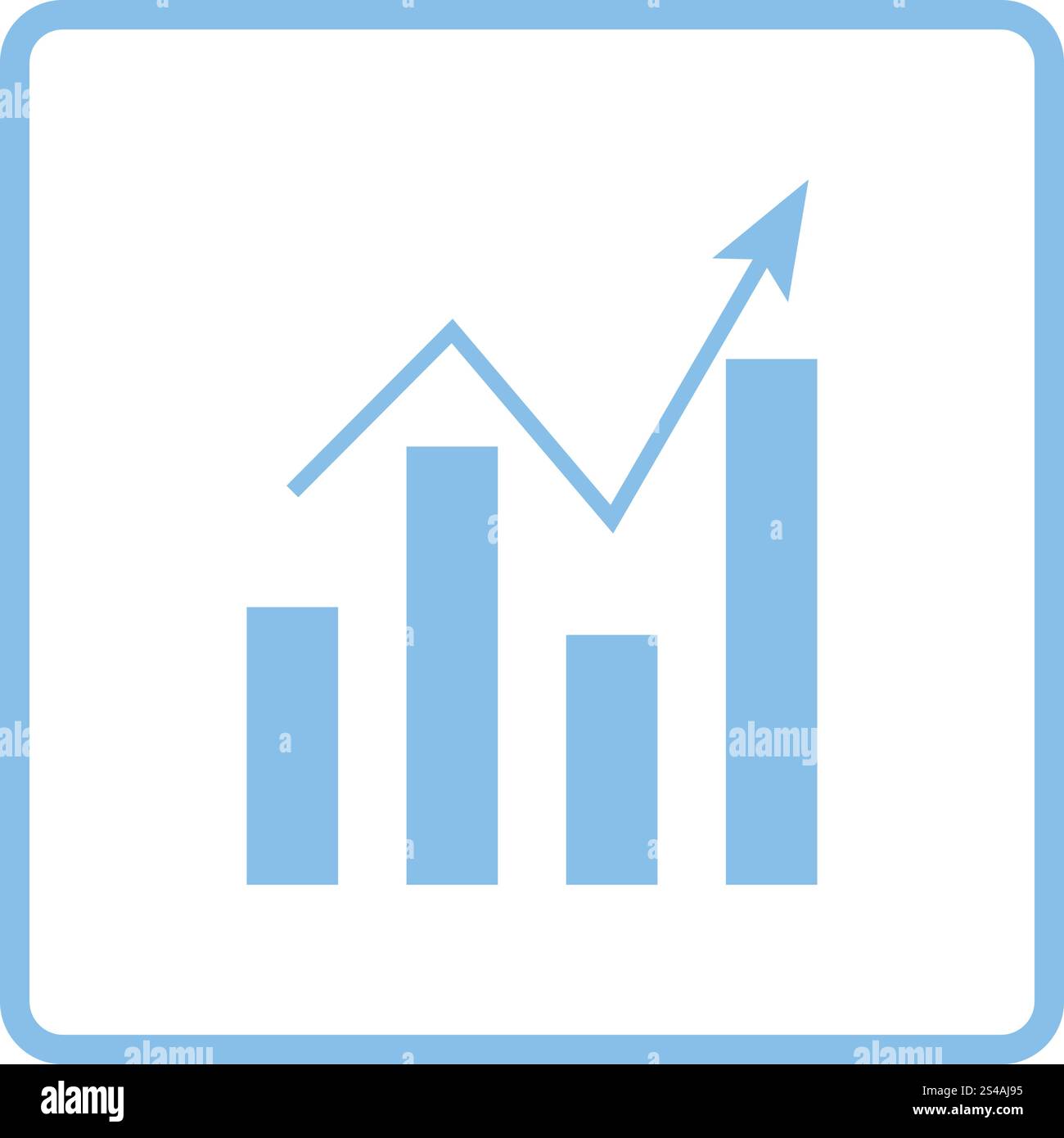 Analytics chart icon. Blue frame design. Vector illustration Stock ...