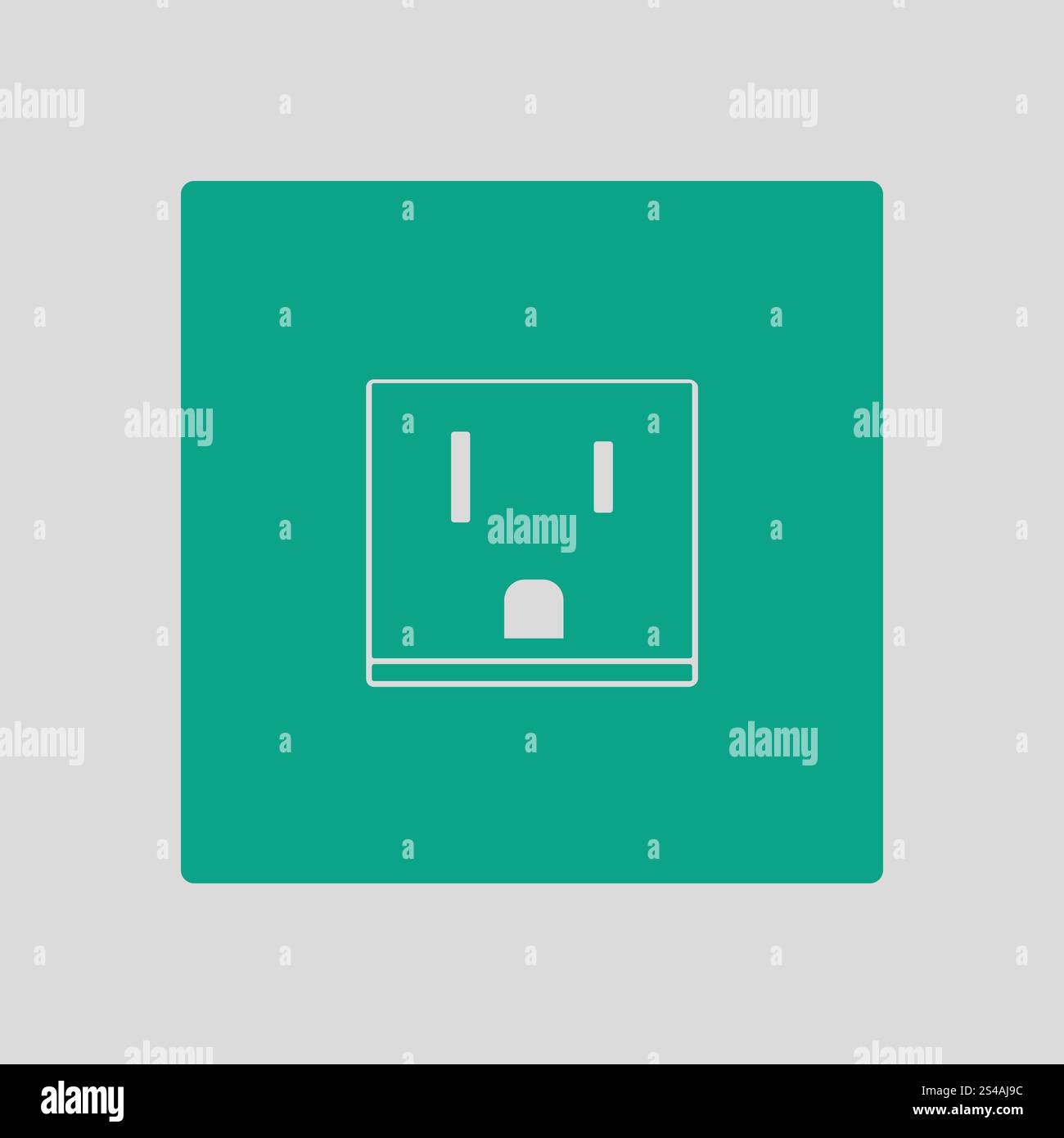USA electrical socket icon. Gray background with green. Vector ...