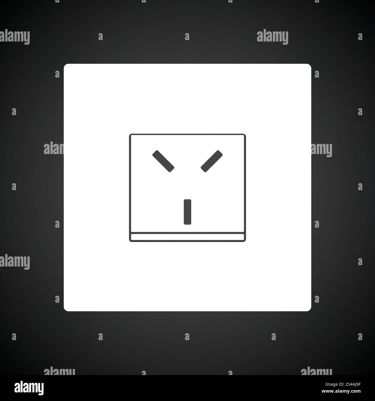 Israel electrical socket icon. Black background with white. Vector ...