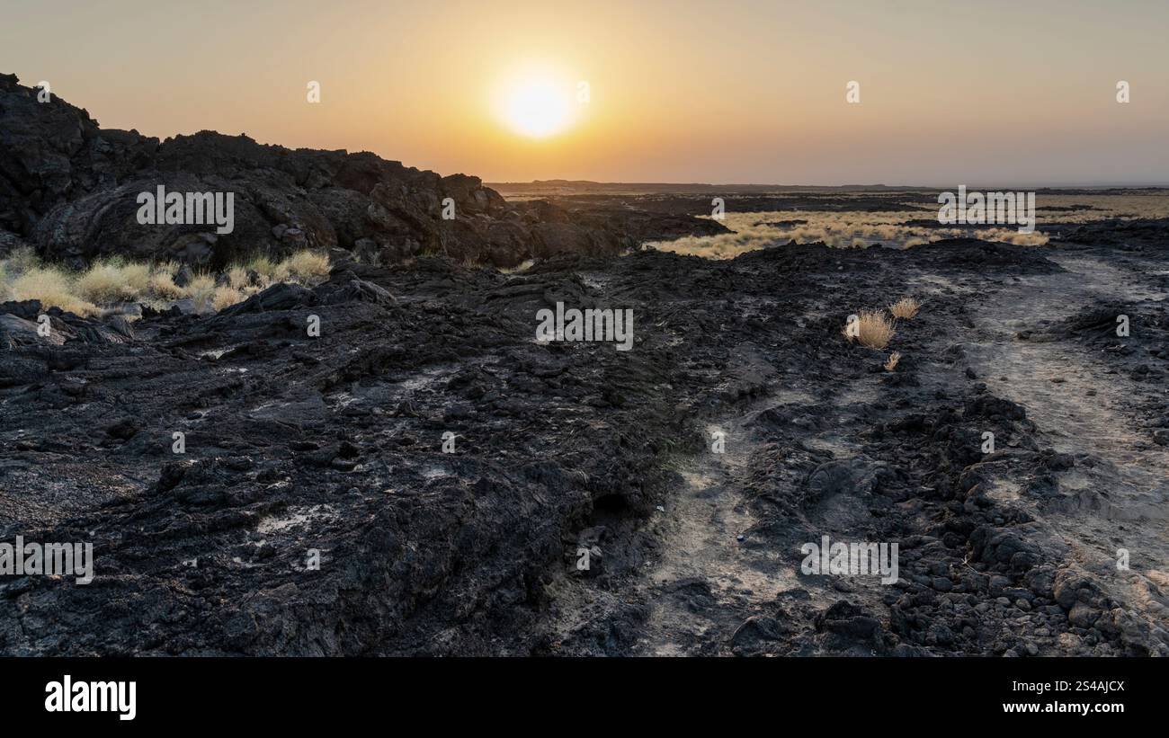 The Erta Ale volcano in the Danakil Depression in Ethiopia Stock Photo ...