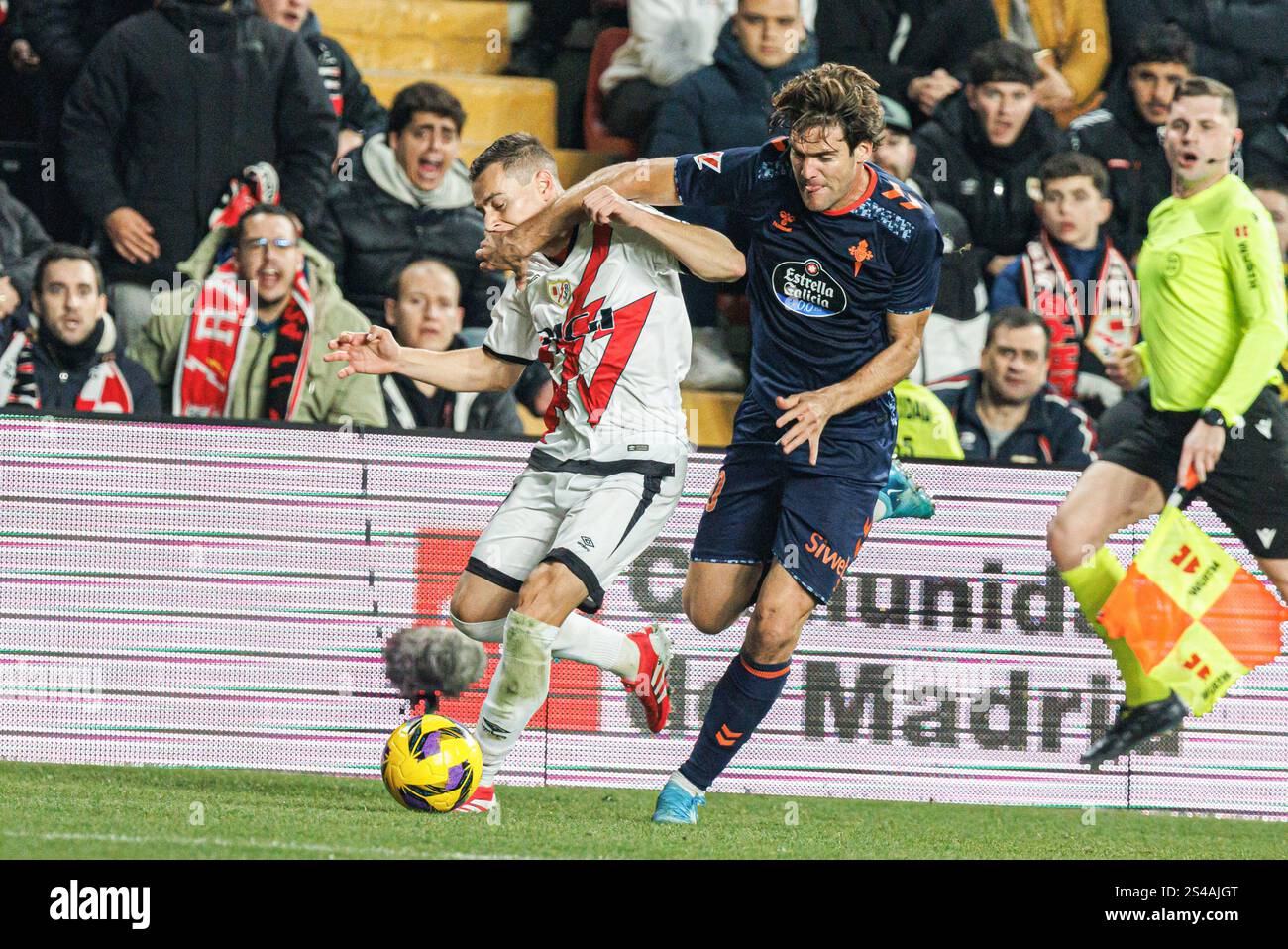 Madrid, Spain. 10th Jan, 2025. Jorge de Frutos (Rayo Vallecano) and ...