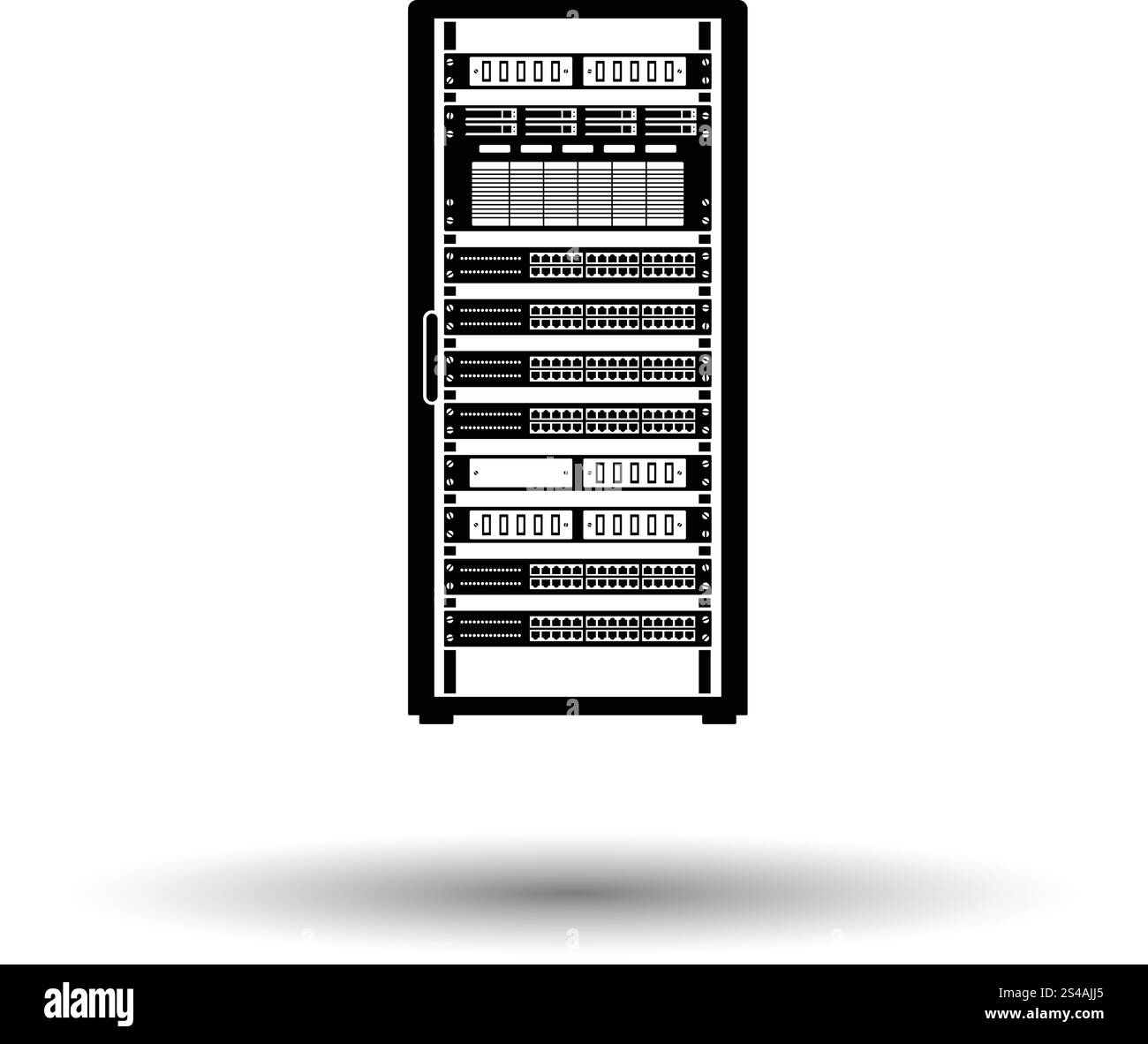 Server Rack Icon White Background With Shadow Design Vector Illustration Stock Vector Image