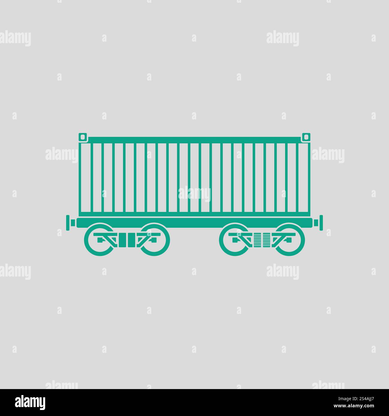 Railway cargo container icon. Gray background with green. Vector ...