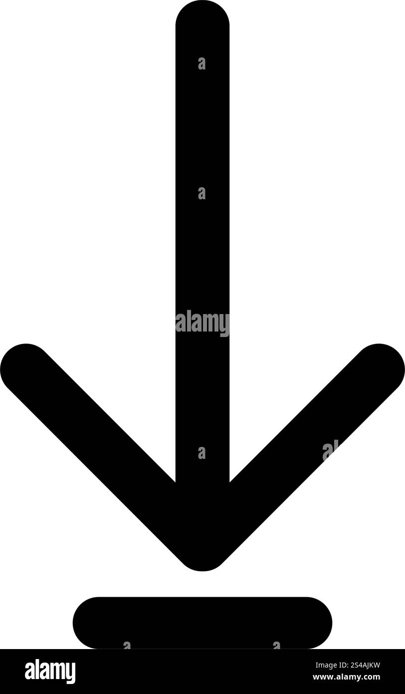 Down arrow or load symbol the black color icon Stock Vector Image & Art ...