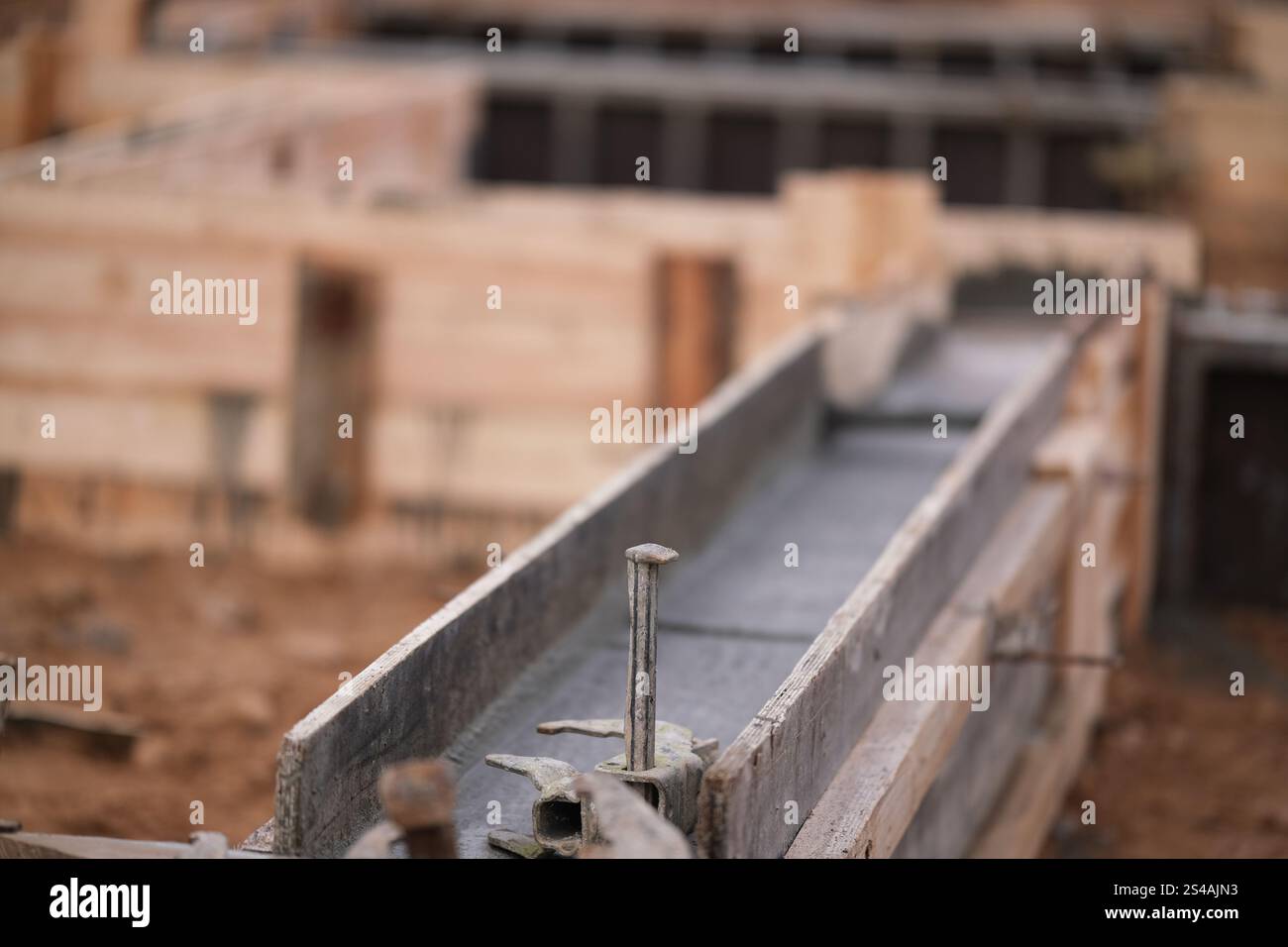 Construction of pile-grillage foundation. Monolithic foundation with ...