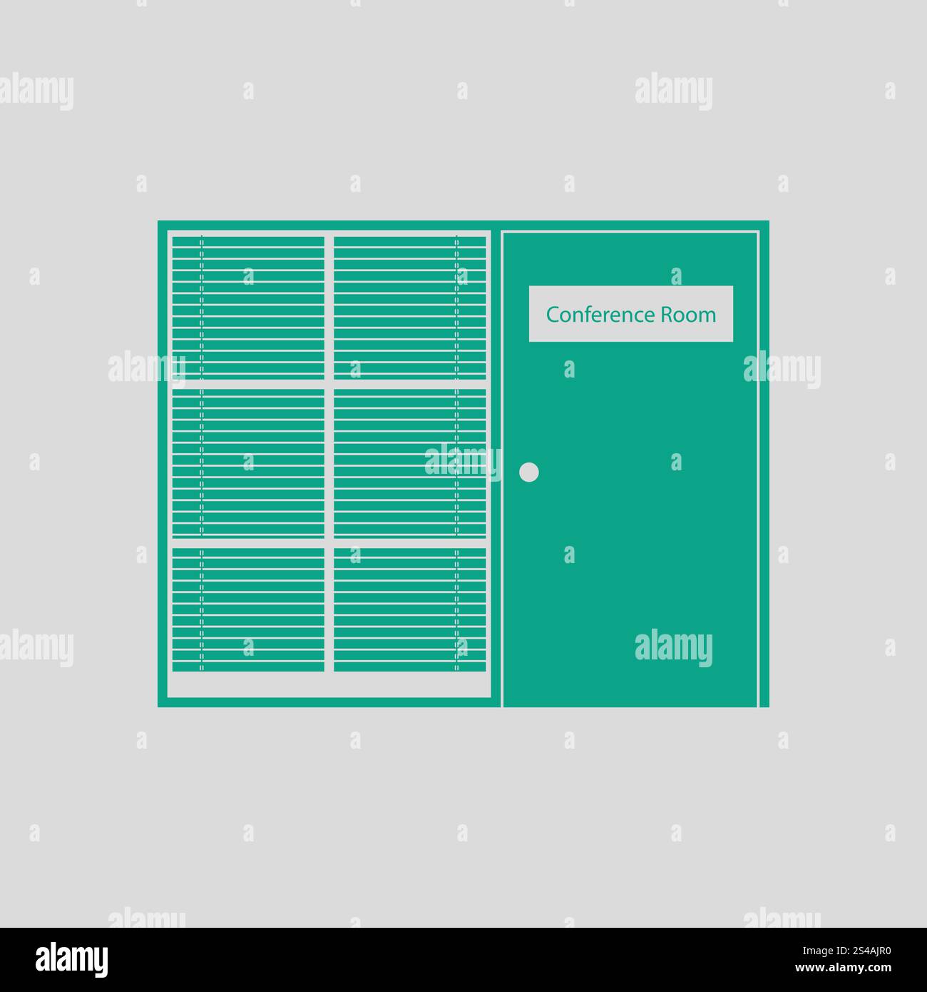 Conference room icon. Gray background with green. Vector illustration ...