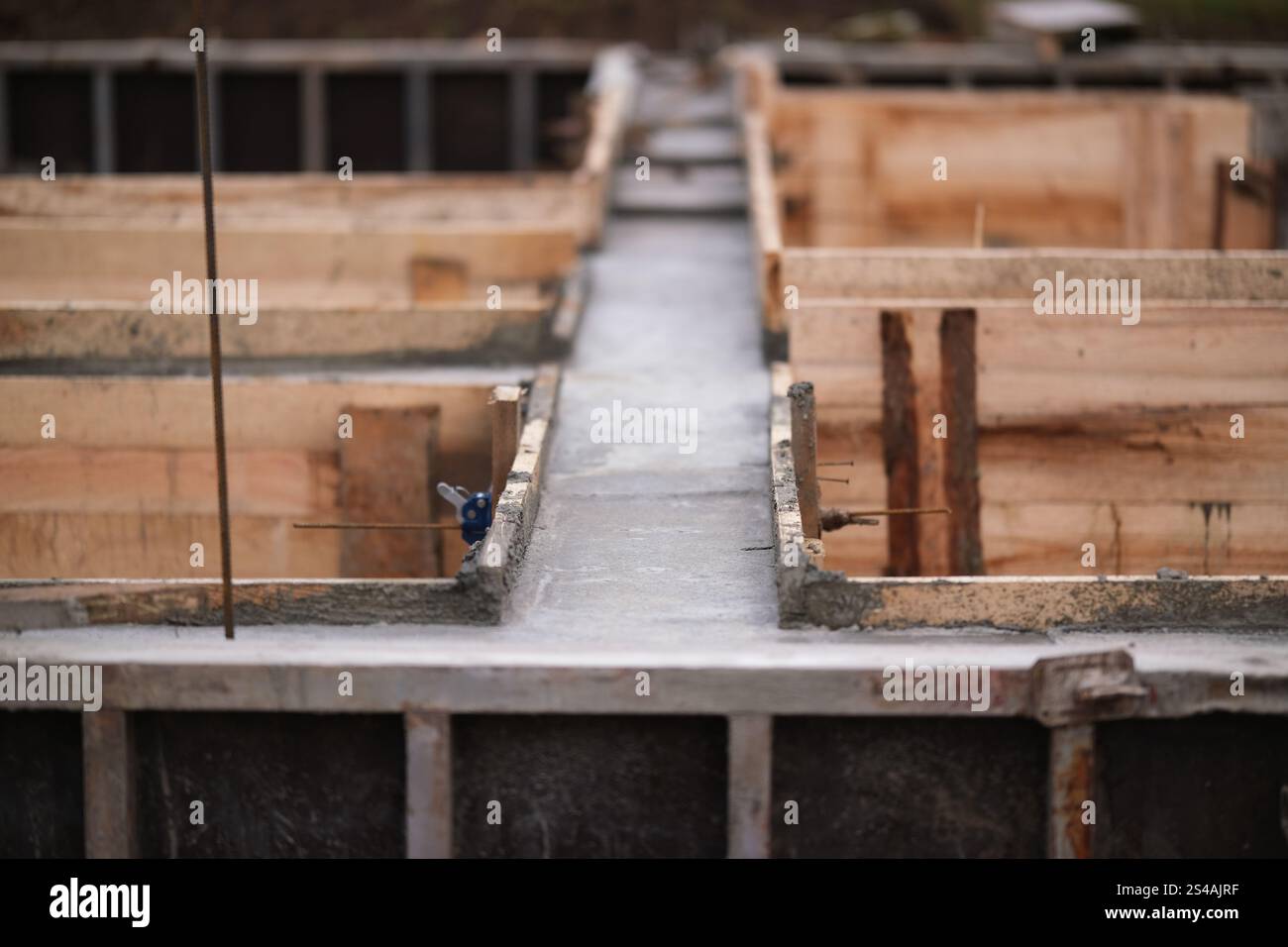 Construction of pile-grillage foundation. Monolithic foundation with ...