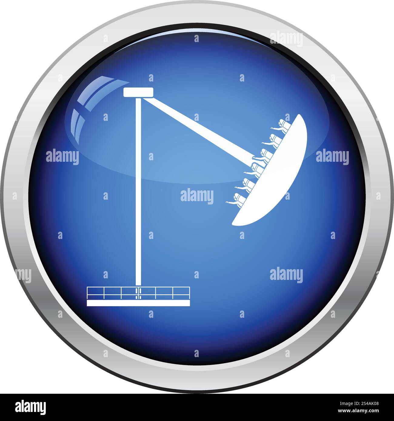 Boat the carousel icon. Glossy button design. Vector illustration Stock ...