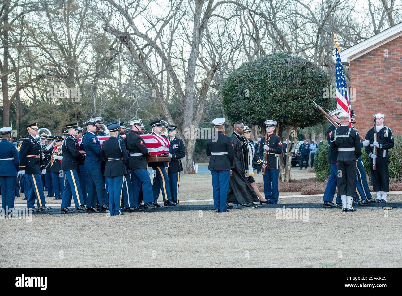 Plains, United States. 10th Jan, 2025. Pastor Tony Lowden walks in ...