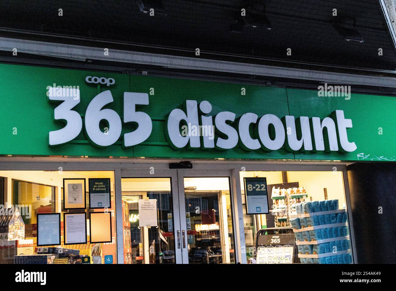 Denmark. 05th Nov, 2024. A view of a Coop 365discount sign on one of ...