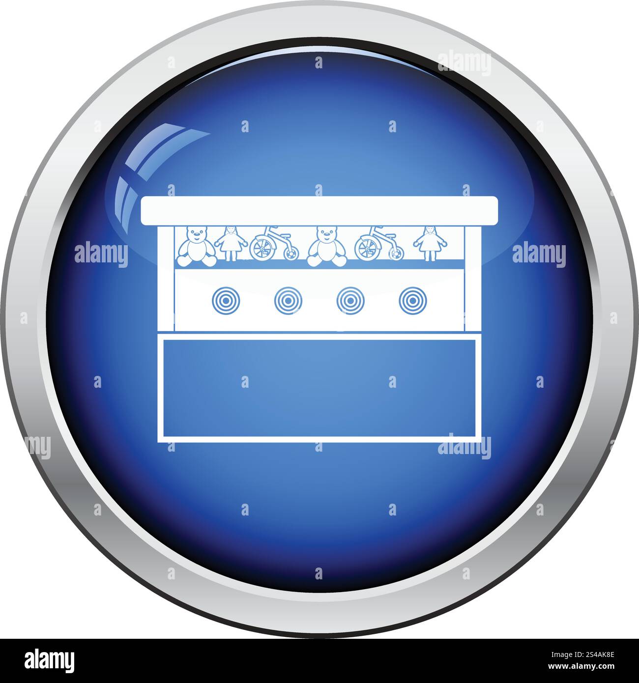 Prize shooting range icon. Glossy button design. Vector illustration ...