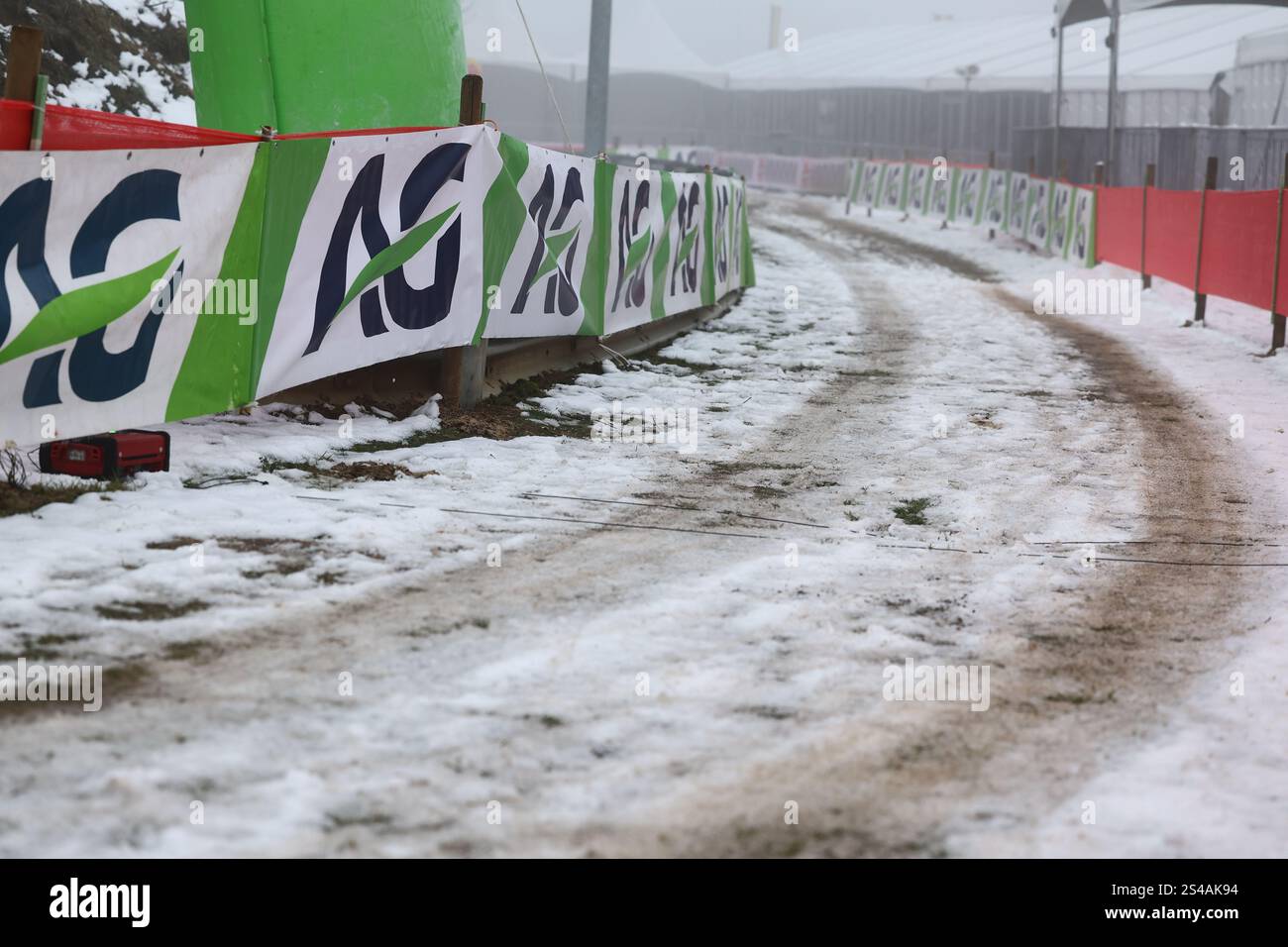 the icy track is pictured ahead of the first race of the Belgian ...