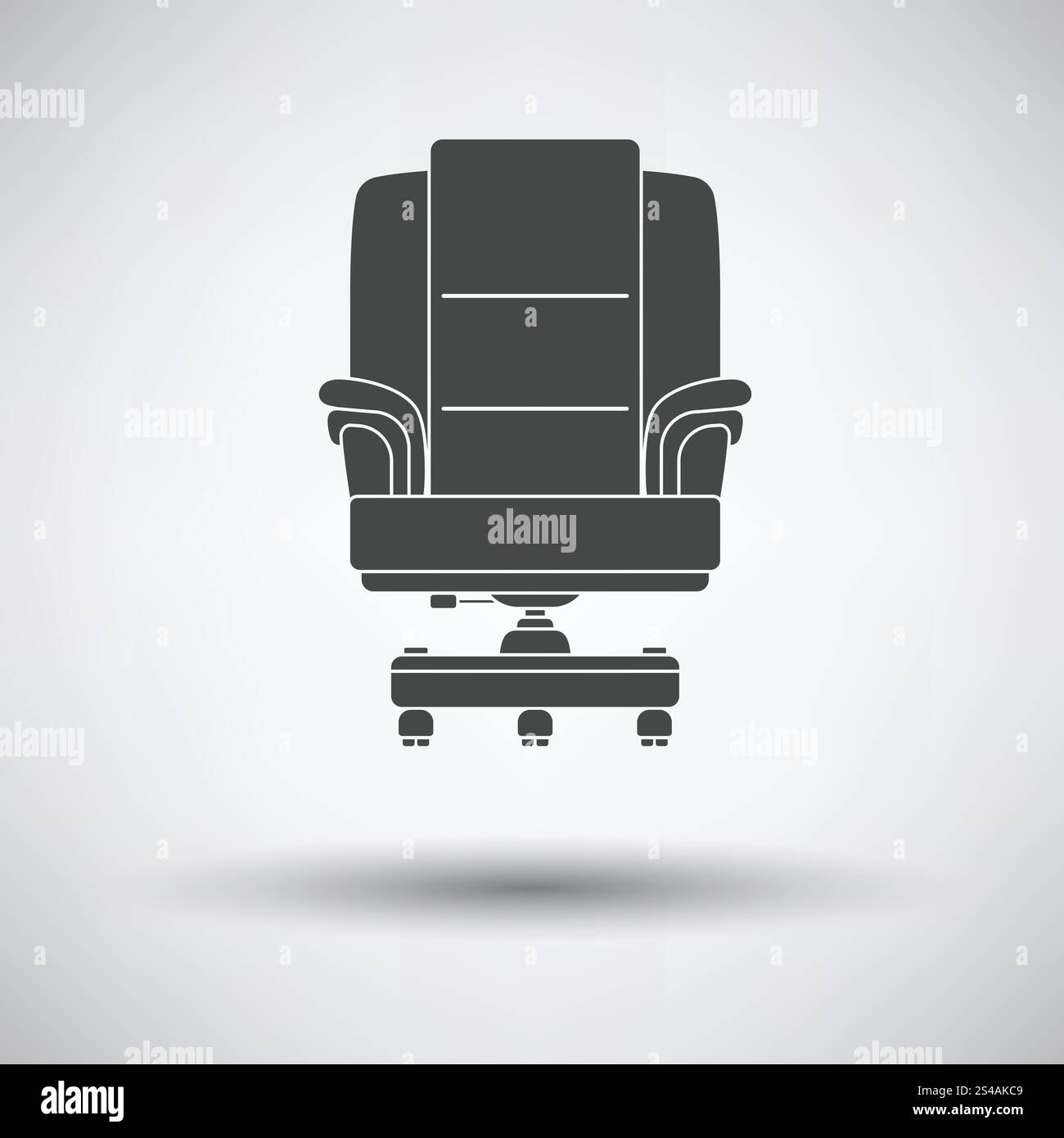 Boss armchair icon on gray background, round shadow. Vector ...