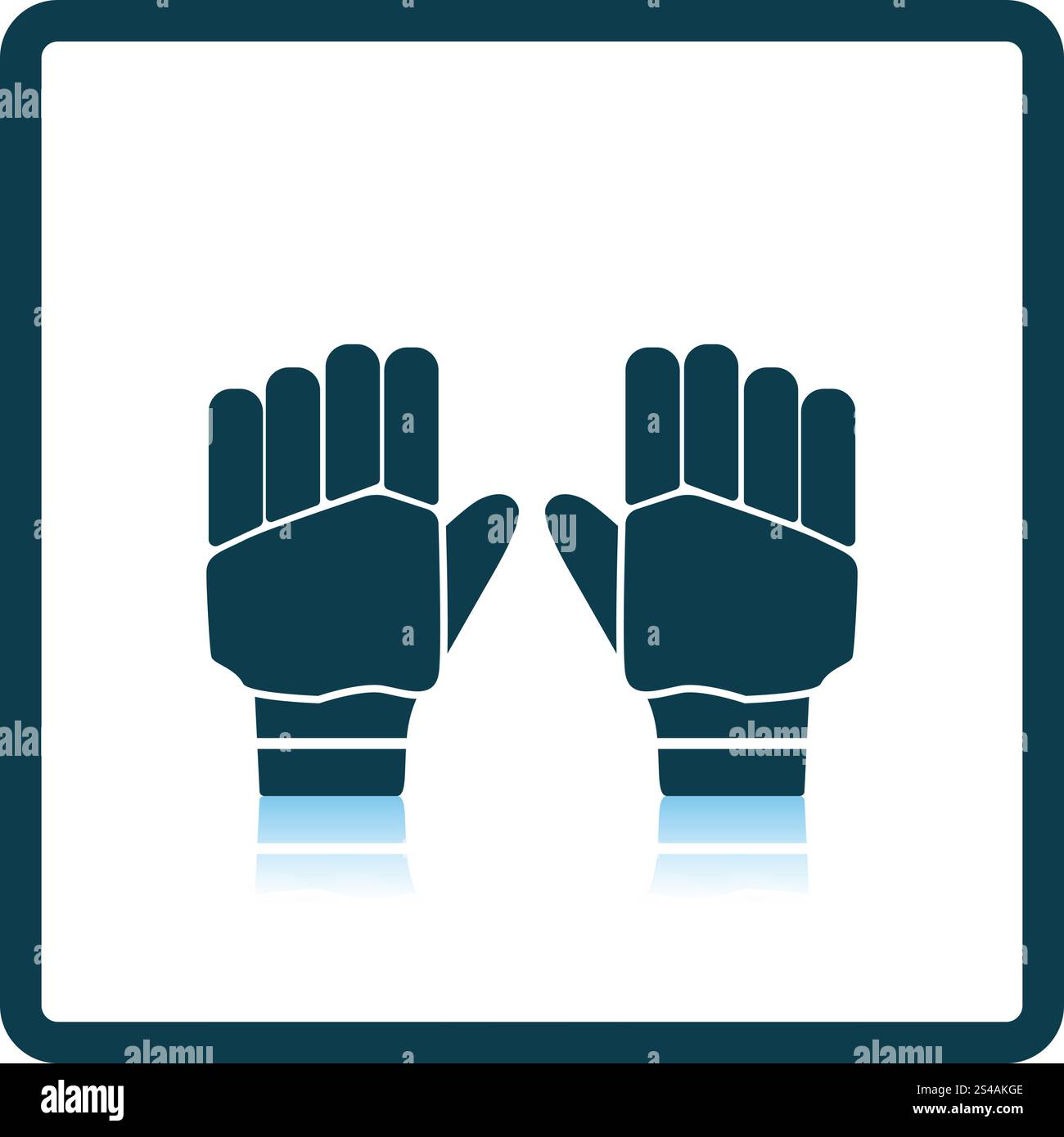 Pair of cricket gloves icon. Shadow reflection design. Vector ...