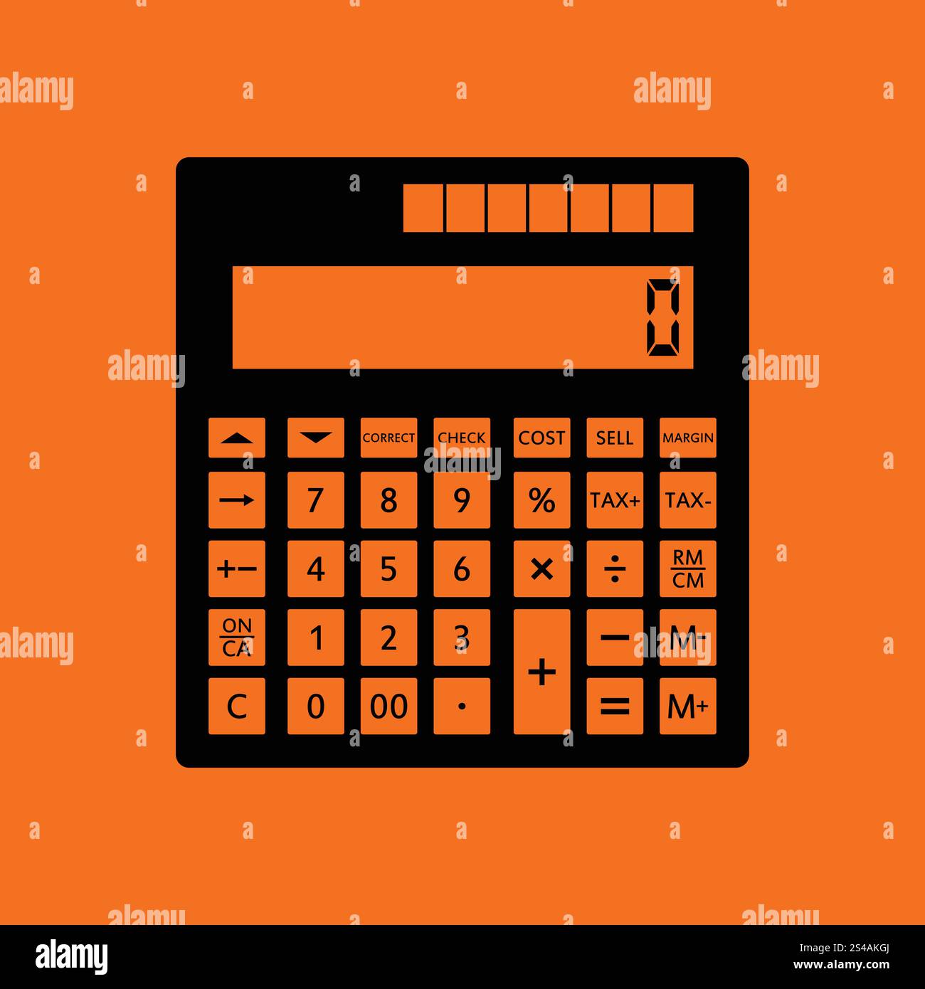Statistical calculator icon. Orange background with black. Vector ...