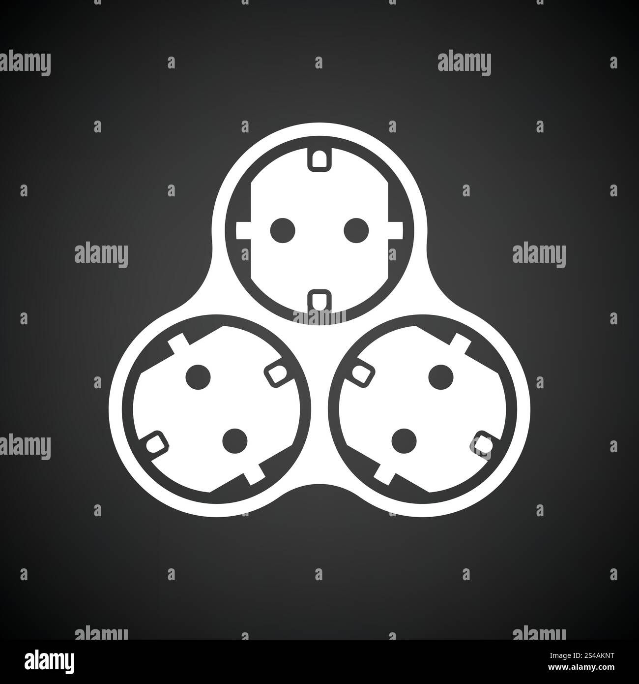 AC splitter icon. Black background with white. Vector illustration ...