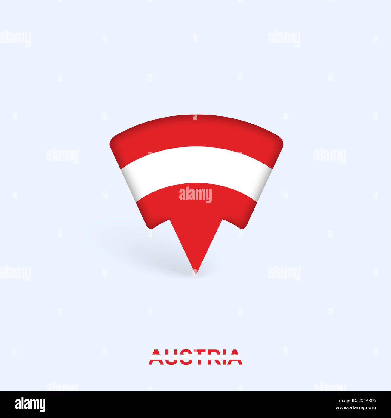 Austria Flag Map Pointer Design with Shadow. Vector illustrator Stock ...