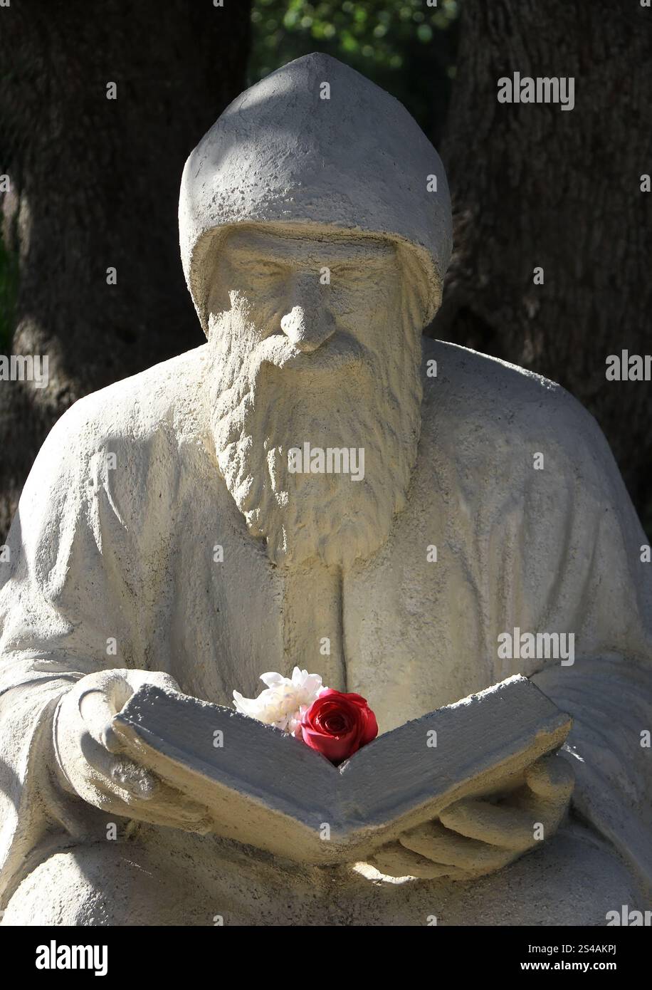 Statue of a very famous maronite monk, Saint Charbel, in Lebanon Stock ...