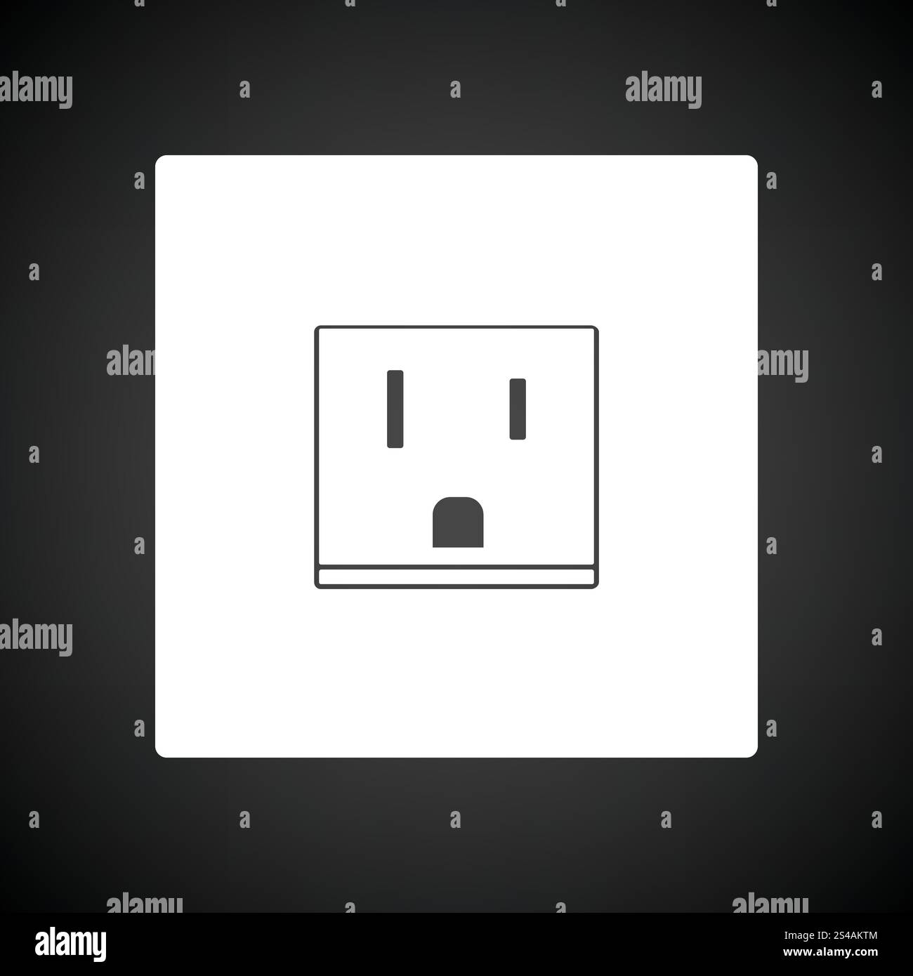 USA electrical socket icon. Black background with white. Vector ...