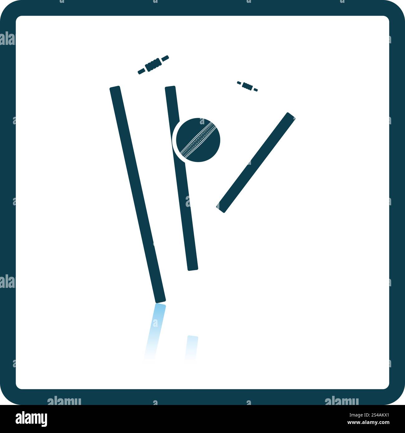 Cricket wicket icon. Shadow reflection design. Vector illustration ...
