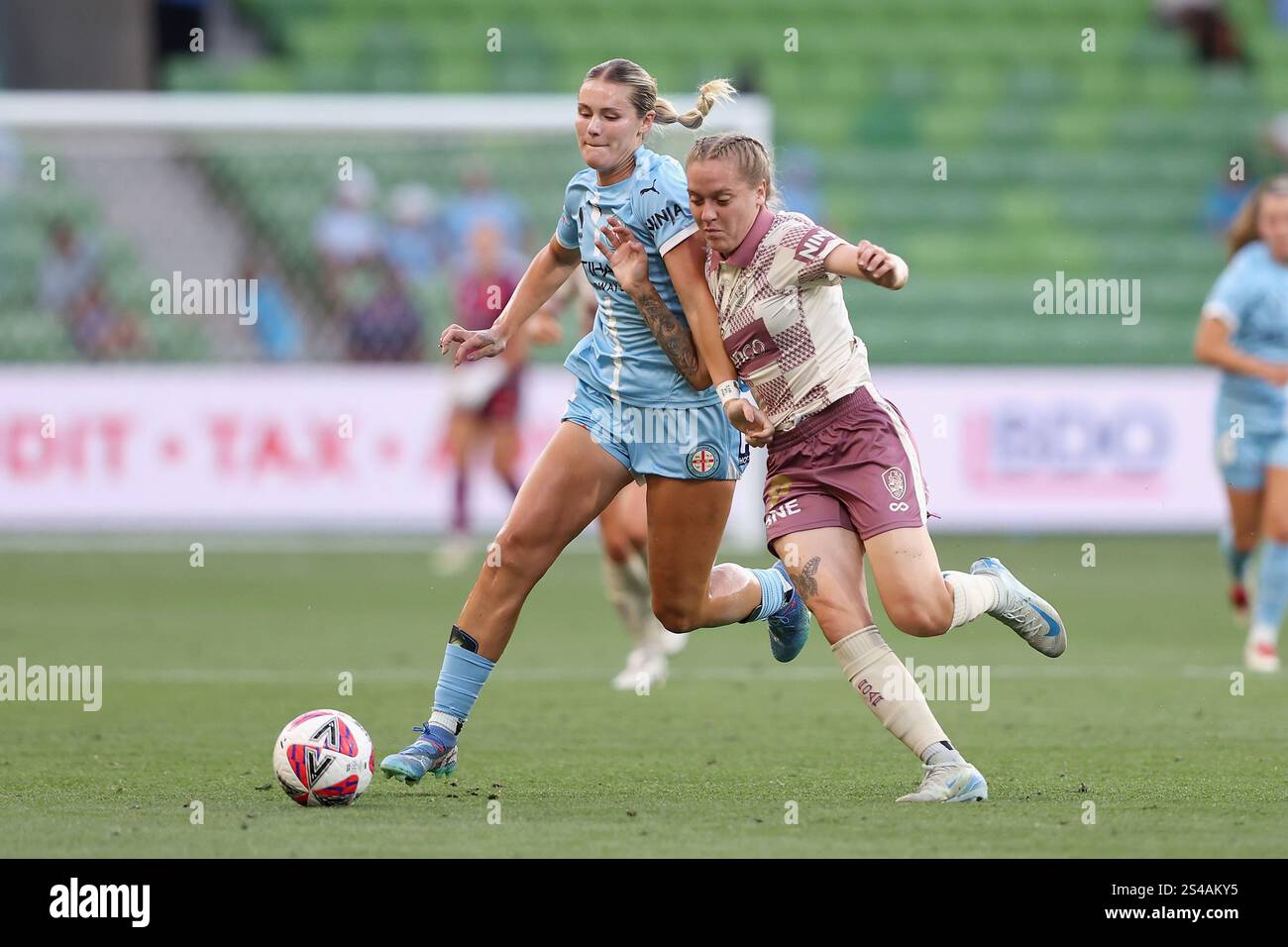 Melbourne, Australia. 11th Jan, 2025. Taylor Otto of City and Laini ...
