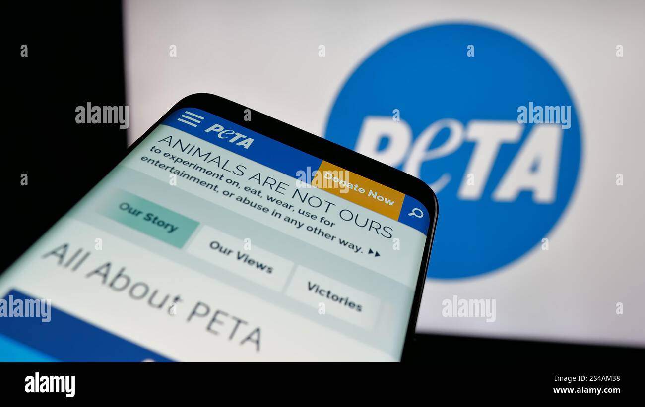 In this photo illustration, a mobile phone with the website of People ...