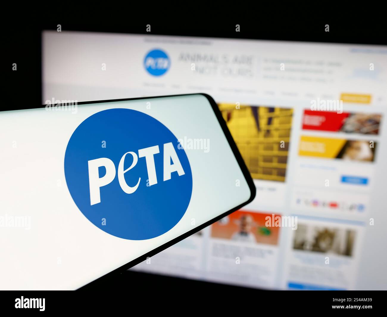 In this photo illustration, a cellphone with the logo of People for the ...