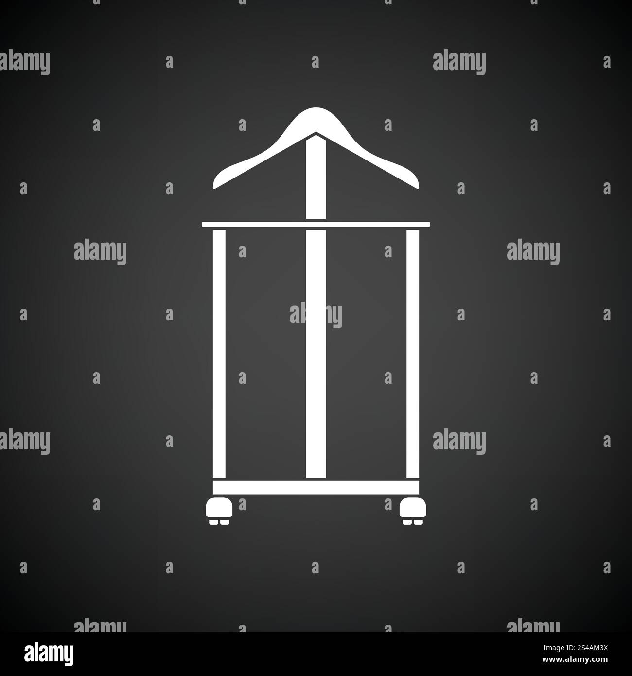 Hanger stand icon. Black background with white. Vector illustration ...