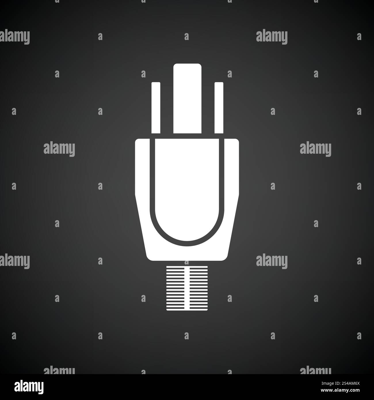 Electrical plug icon. Black background with white. Vector illustration ...