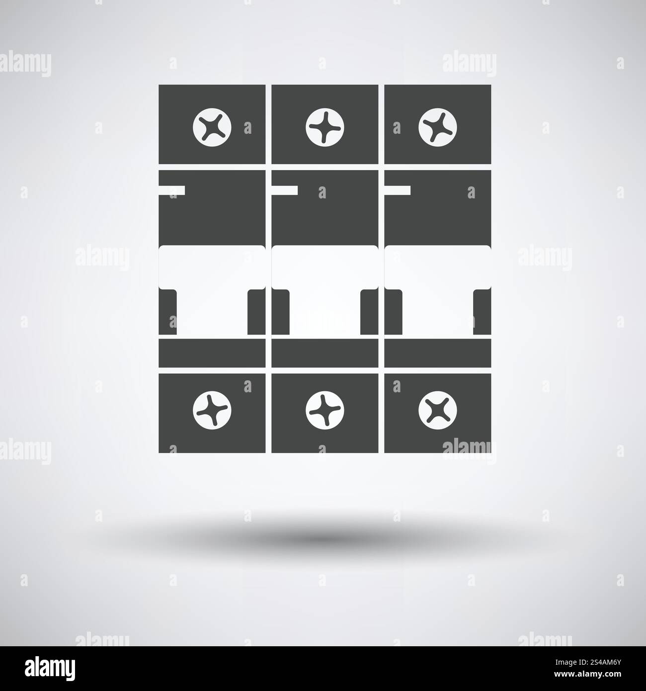 Circuit breaker icon on gray background, round shadow. Vector illustration Stock Vector Image ...