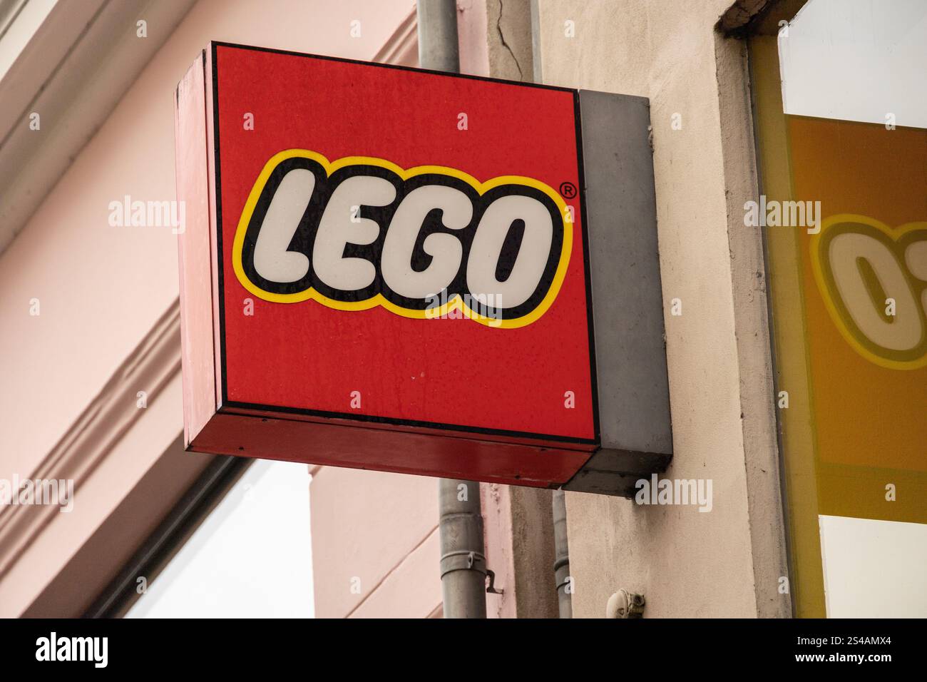 Denmark. 7th Jan, 2025. A logo of the Danish toymaker LEGO is seen ...