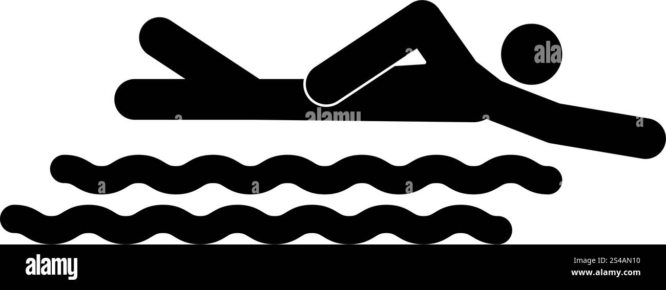 Swimming stick figure pictogram hi-res stock photography and images - Alamy