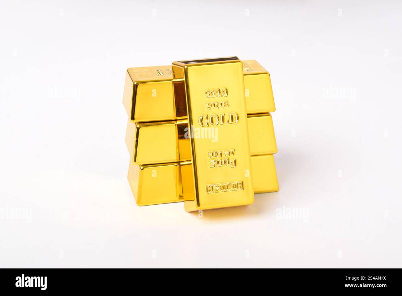 Stack of shiny Gold bars bullion isolated white background Stock Photo ...