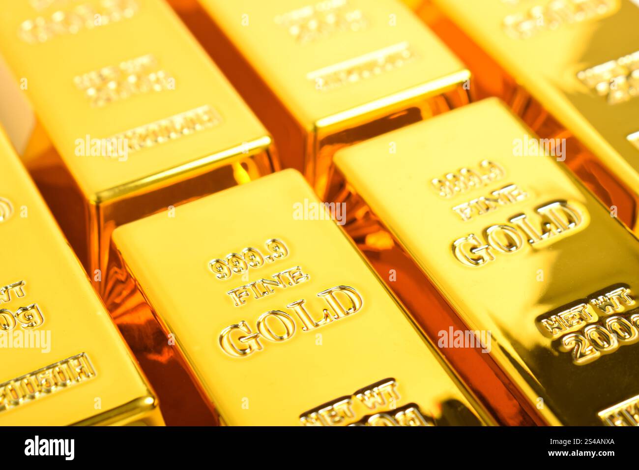 Close up of Many shiny gold bars as background. Rows of Gold bars. Financial concept Stock Photo ...