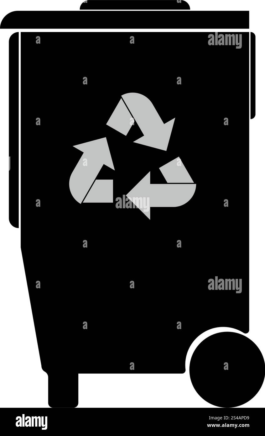 Refuse bin with arrows utilization icon Stock Vector Image & Art - Alamy